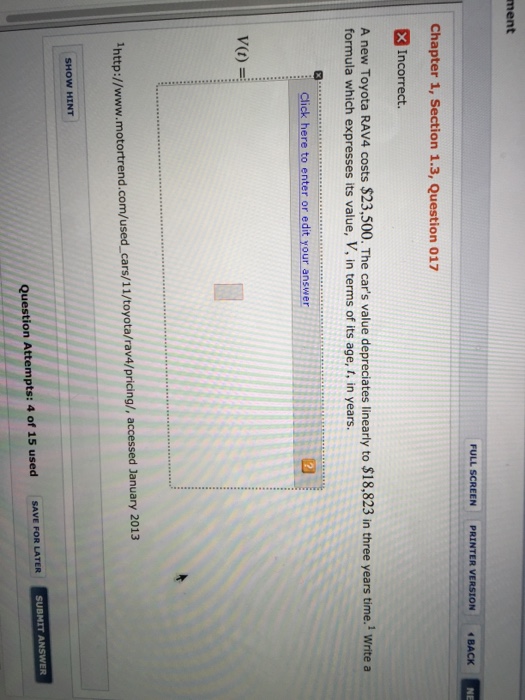 Solved FULL SCREEN PRINTER VERSION hapter 1, Section 1.2, | Chegg.com