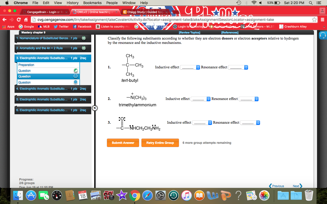 Solved Classify the following substituents according to | Chegg.com