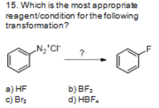 Solved Which is the most appropriate reagent/condition for | Chegg.com