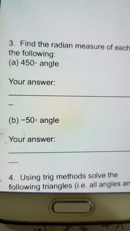 Solved 3. Find the radian measure of each the following: (a) | Chegg.com