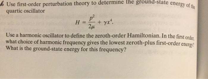 Solved Use first-order perturbation theory to determine the | Chegg.com