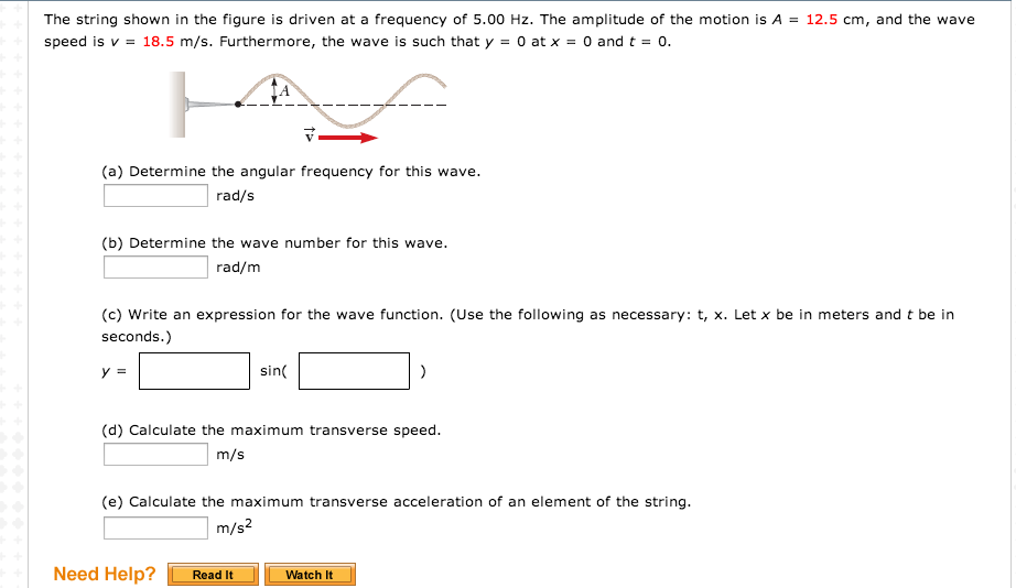 Solved The string shown in the figure is driven at a | Chegg.com
