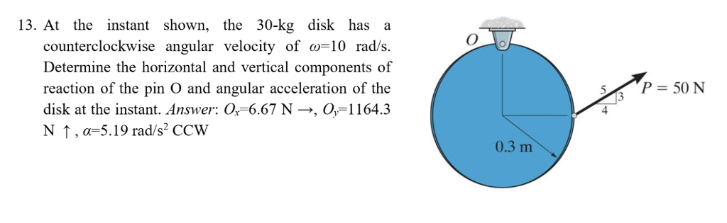 Solved At the instant shown, the 30-kg disk has a | Chegg.com