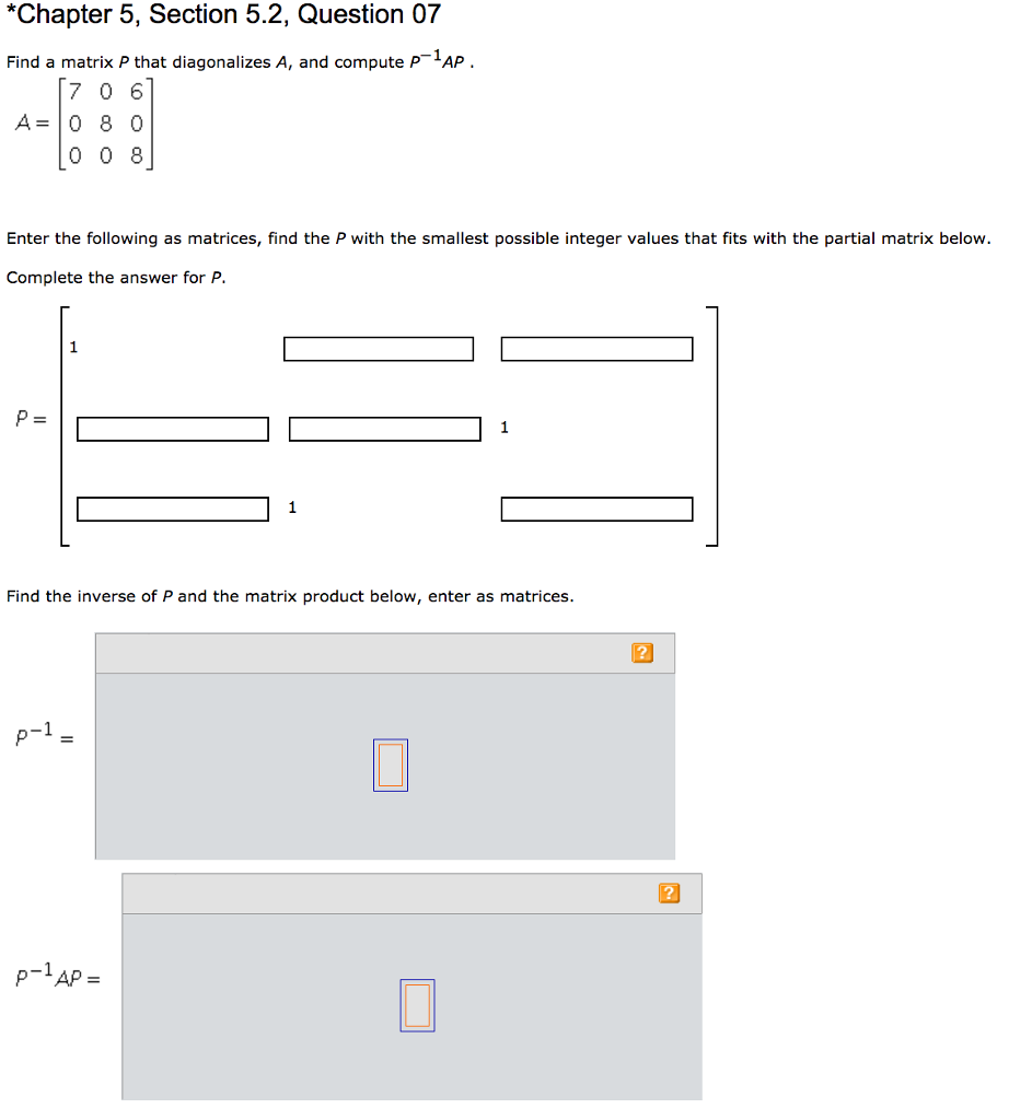 Solved Find a matrix P that diagonalizes A, and compute P^-1 | Chegg.com