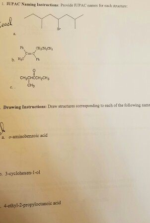 Solved IUPAC Naming Instructions: Provide IUPAC names for | Chegg.com