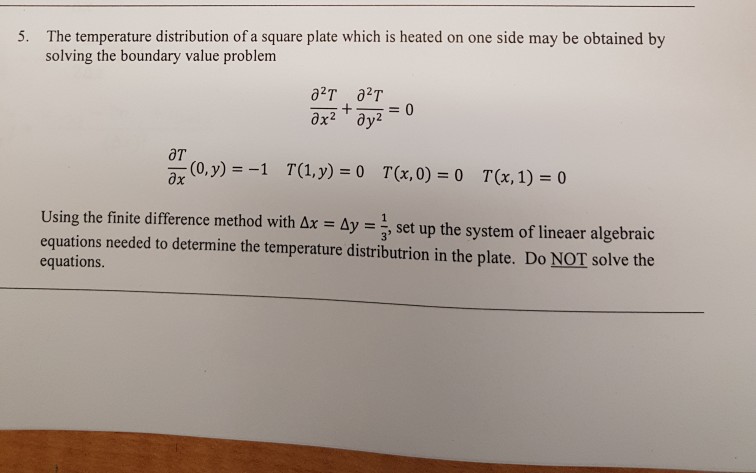 Solved The temperature distribution of a square plate which | Chegg.com