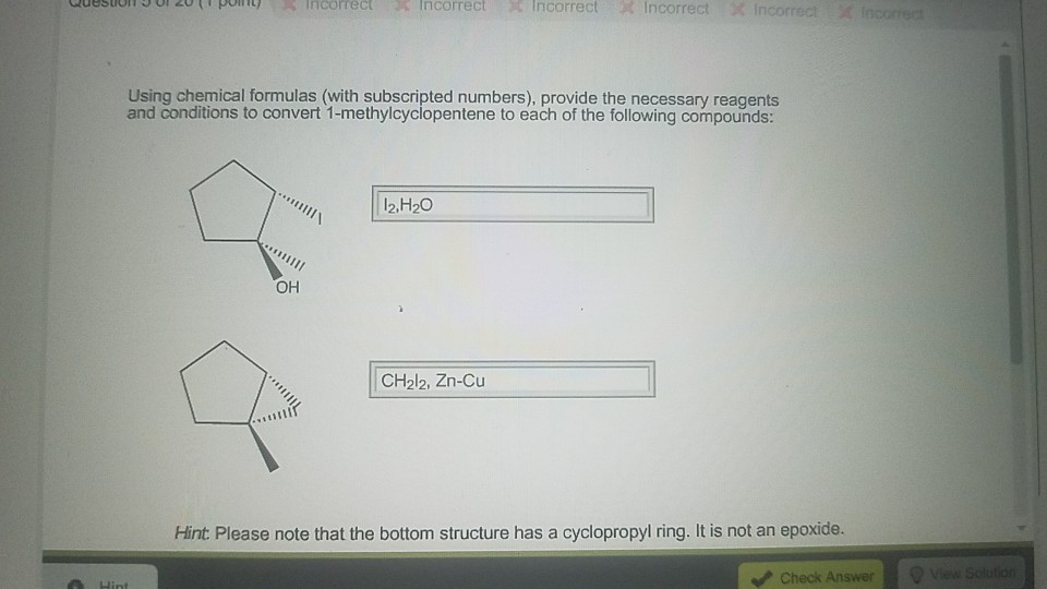 Solved Incorrect Using chemical formulas (with subscripted | Chegg.com