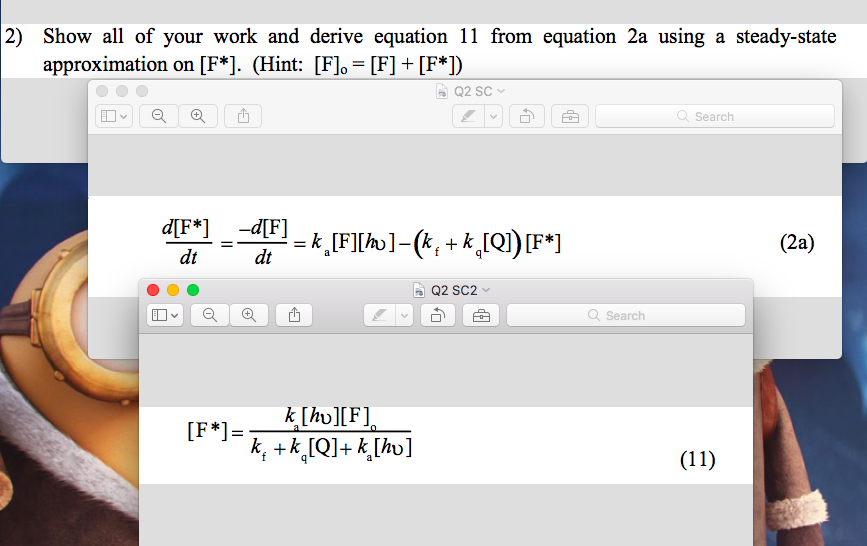 Solved Show all of your work and derive equation 11 from | Chegg.com