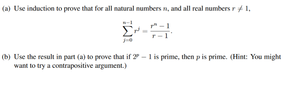 Solved (a) Use induction to prove that for all natural | Chegg.com