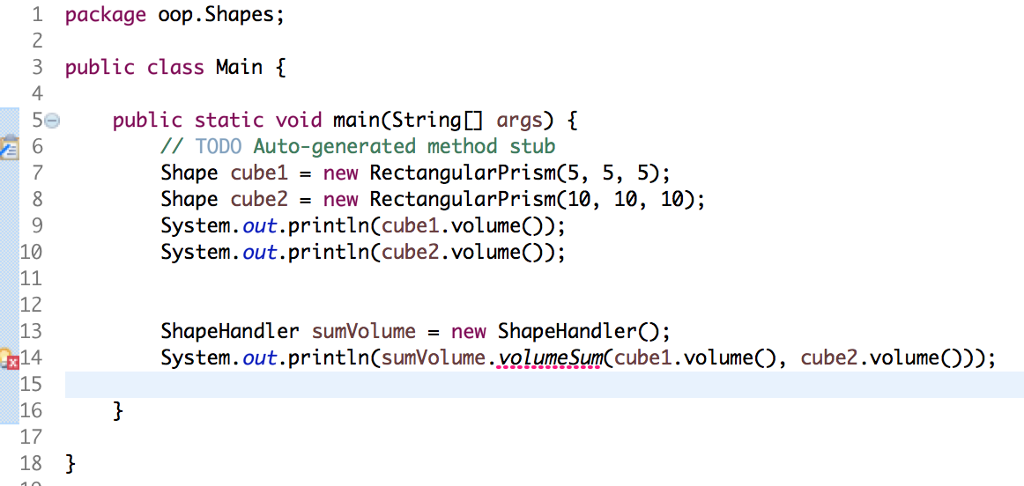 Solved 1 package oop.Shapes; 2 3 public class ShapeHandler 4 | Chegg.com