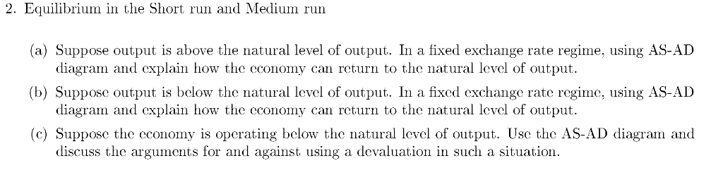 Solved Suppose output is above the natural level of output. | Chegg.com