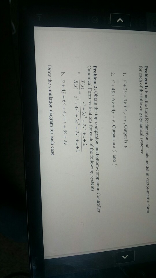 Solved Find the transfer function and state model in | Chegg.com