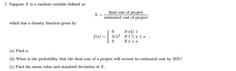 Solved Suppose X is a random variable defined as X = final | Chegg.com
