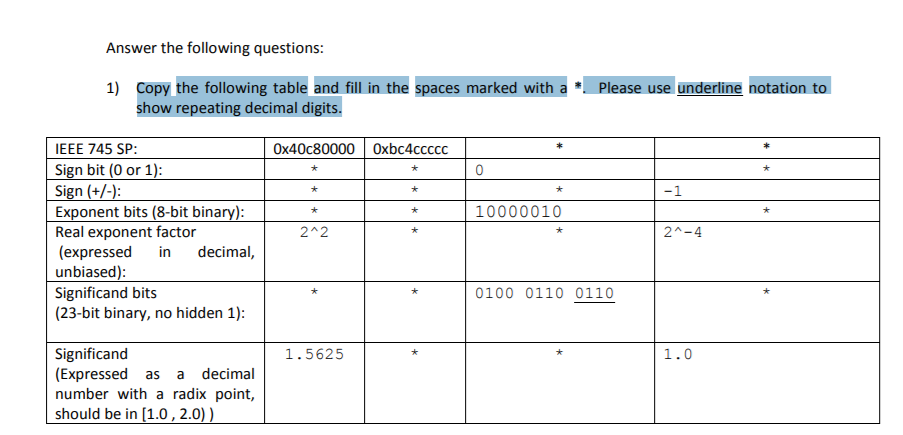 Solved We will exclusively use IEEE754 Single-Precision | Chegg.com