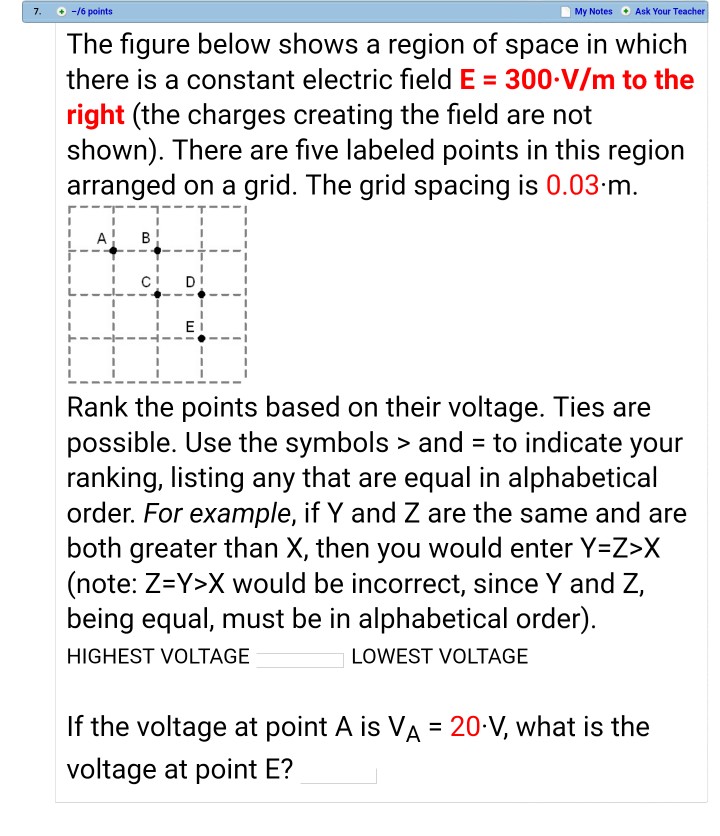 Solved 7. -/6 points My Notes Ask Your The figure below | Chegg.com