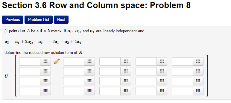 Solved Let A be a 4x5 matrix. If a-1, a_2, and a-4 are | Chegg.com