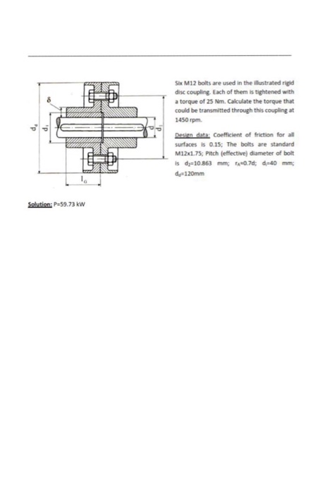 Solved Six M12 bolts are used in the illustrated rigid | Chegg.com