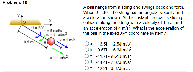 Solved A ball hangs from a string and swings back and | Chegg.com