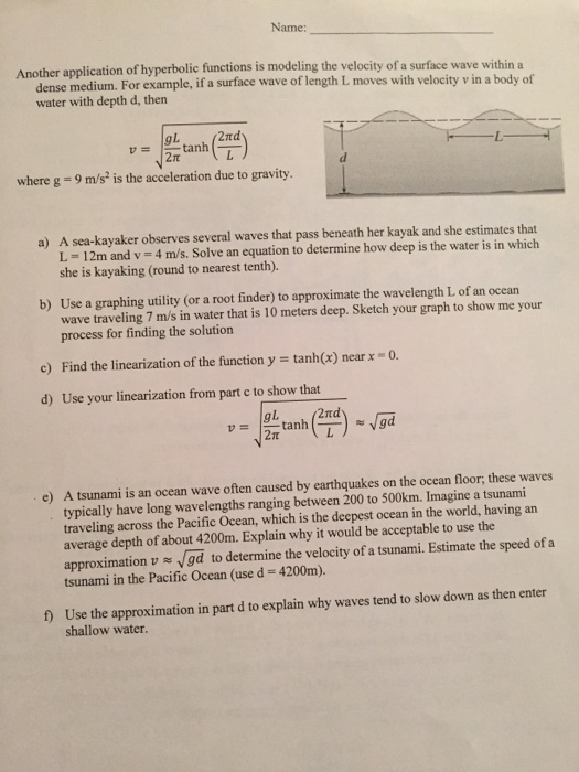 Solved Another application of hyperbolic functions is | Chegg.com