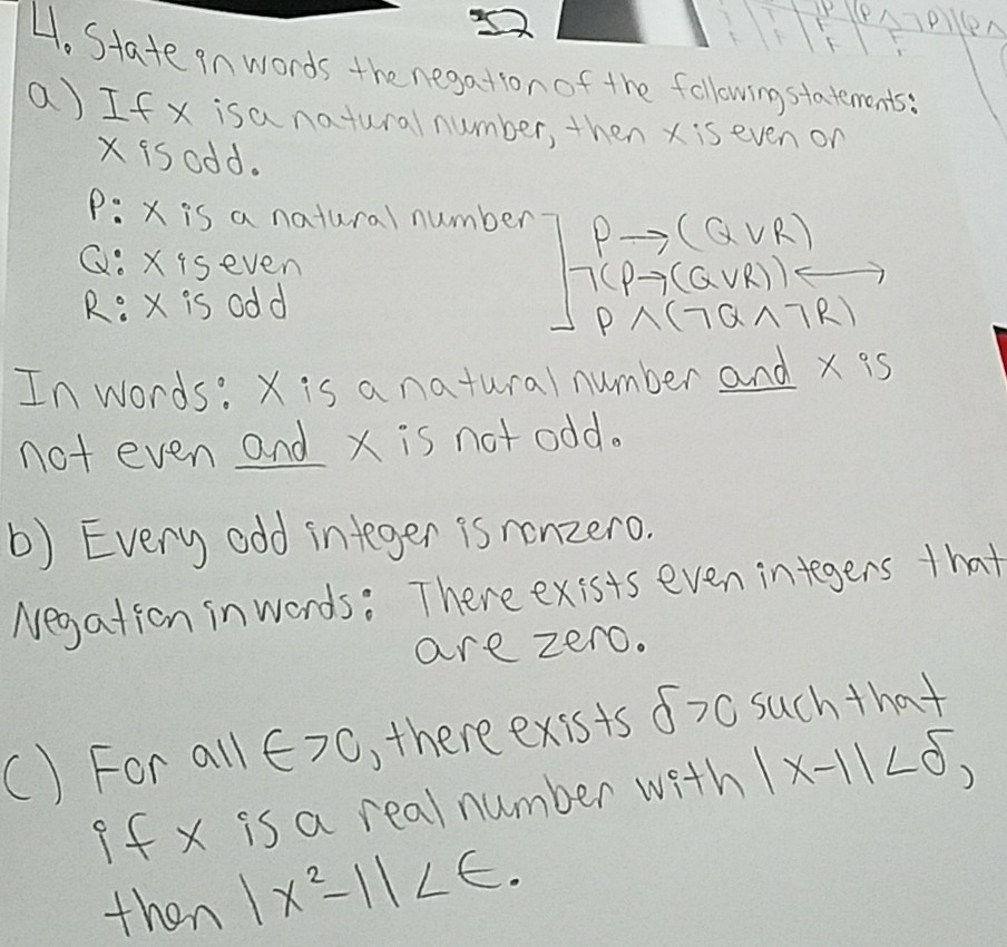 Solved 4. ( 15 points) State in words the negation of the | Chegg.com