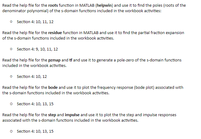 Solved Demonstrate commmands in MATLAB. References for | Chegg.com