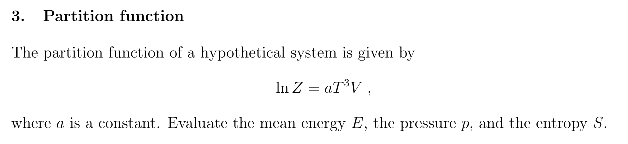 Solved Partition function The partition function of a. | Chegg.com