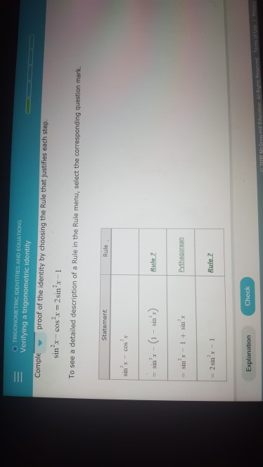Solved Verifying a trigonometric identity Comple proof of | Chegg.com