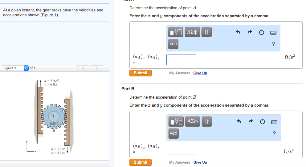 Solved At a given instant, the gear racks have the | Chegg.com