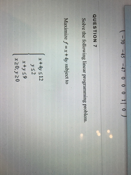 Solved QUESTION 6 +2 10 Set up the simplex matrix used to | Chegg.com