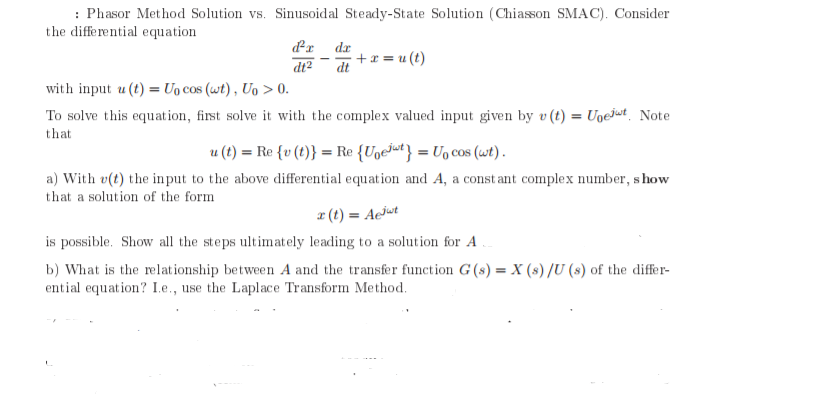 Solved Phasor Method Solution vs. Sinusoidal Steady-State | Chegg.com