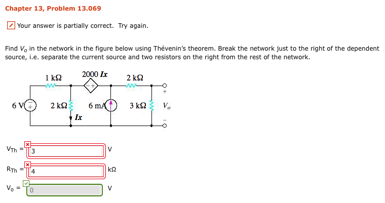 Solved Find V_o in the network in the figure below using | Chegg.com