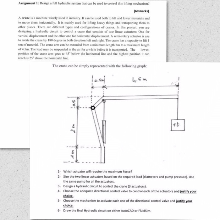 Solved Design a lull hydraulic system that can be used to | Chegg.com
