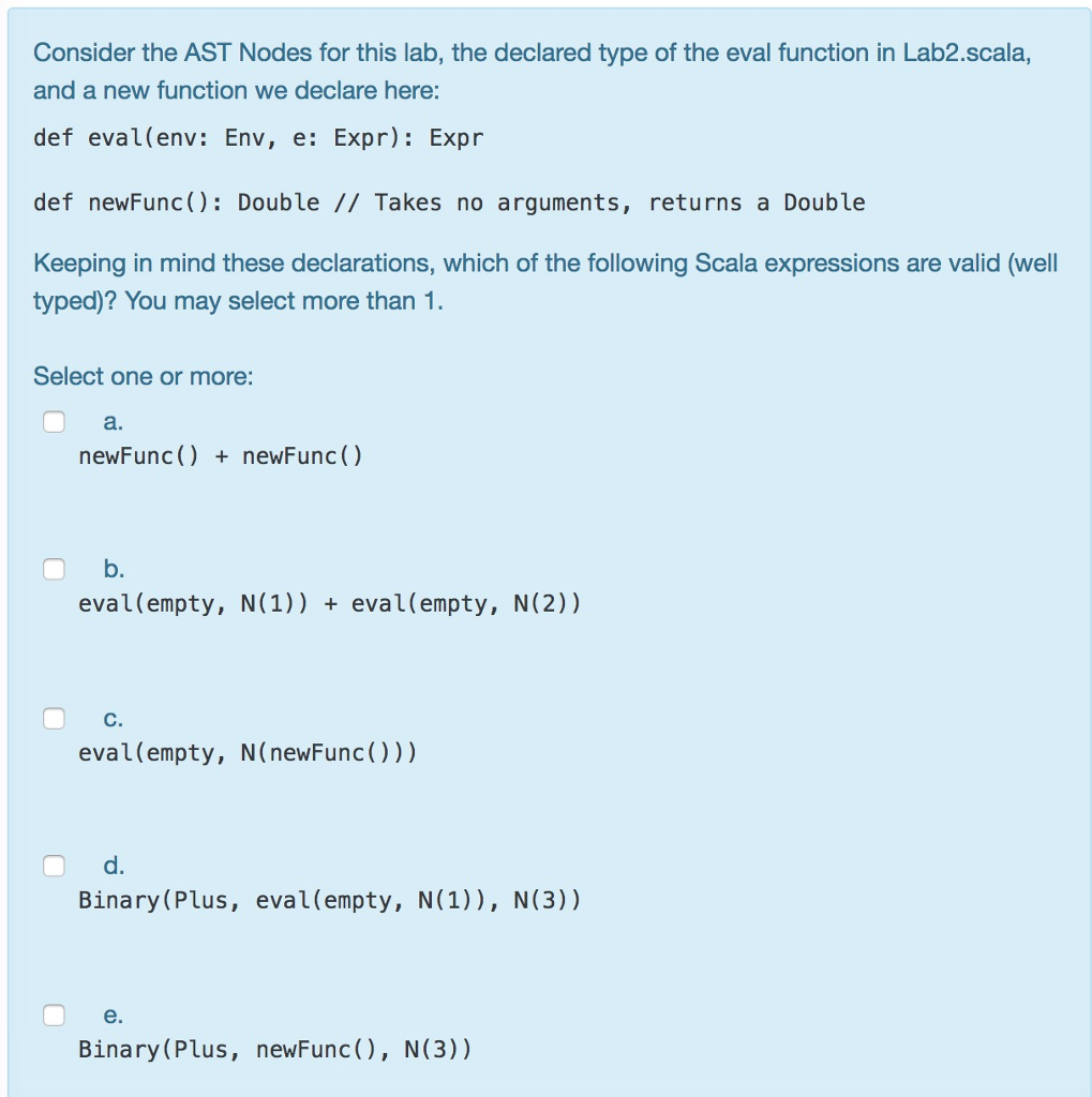 Solved Consider the AST Nodes for this lab, the declared | Chegg.com