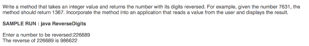 Solved Write a method that takes an integer value and | Chegg.com