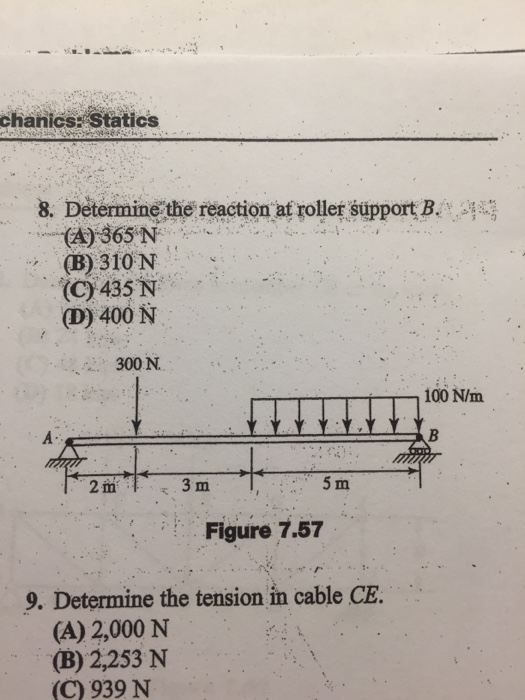 Solved Determine The Reaction At Roller Support B 365n
