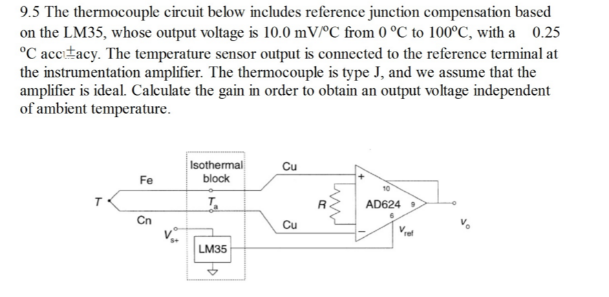 Solved The thermocouple circuit below includes reference | Chegg.com