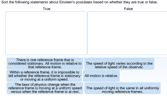 Solved Sort the following statements about Einstein\'s | Chegg.com