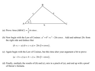 Solved Here is a derivation of Heron’s formula, from the Law | Chegg.com
