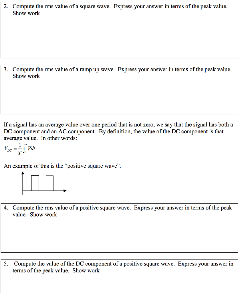Solved Compute the rms value of a square wave. Express your | Chegg.com