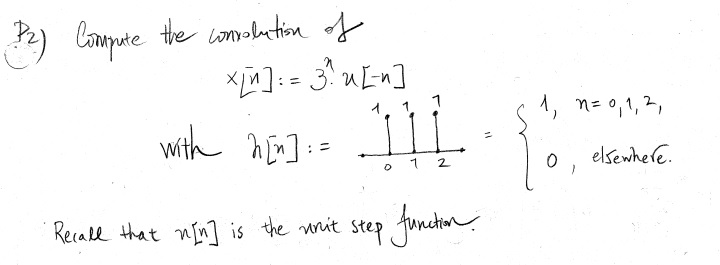 Solved Compute the convolution of x[n] := 3^n u[-n] with | Chegg.com