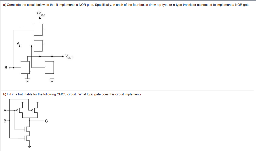 Solved a) Complete the circuit below so that it implements a | Chegg.com