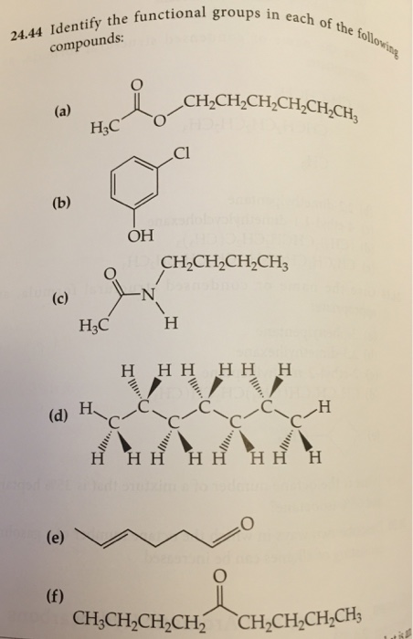 Solved Identify the functional groups in each of the | Chegg.com
