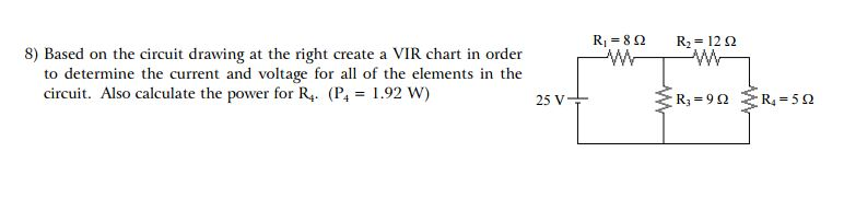 Solved 8) Based on the circuit drawing at the right create a | Chegg.com