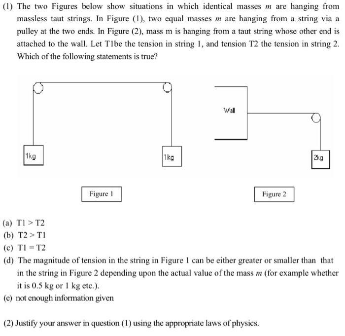Solved tension forces and equilibrium question! The answer | Chegg.com