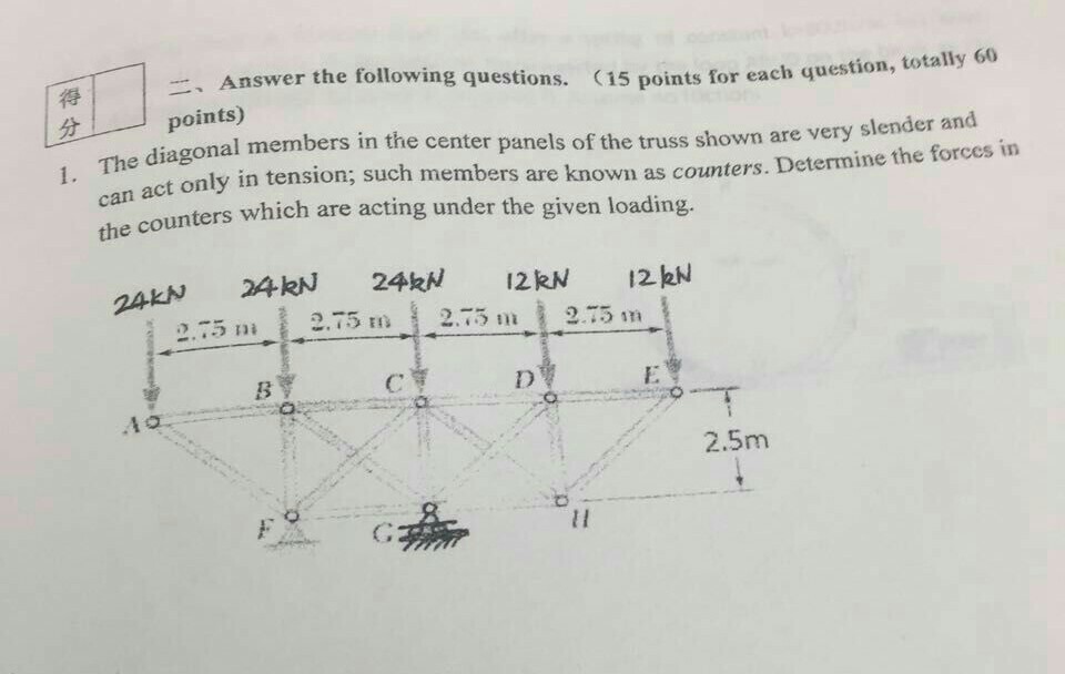 Solved Answer the following questions. 得 分 1、 The diagonal | Chegg.com
