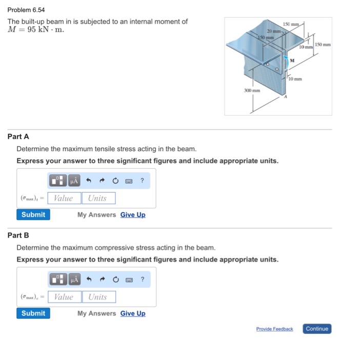 Solved The built-up beam in is subjected to an internal | Chegg.com