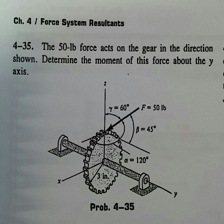 Solved Ch. 4 l Force System Resultants 4-35. The 50-lb force | Chegg.com