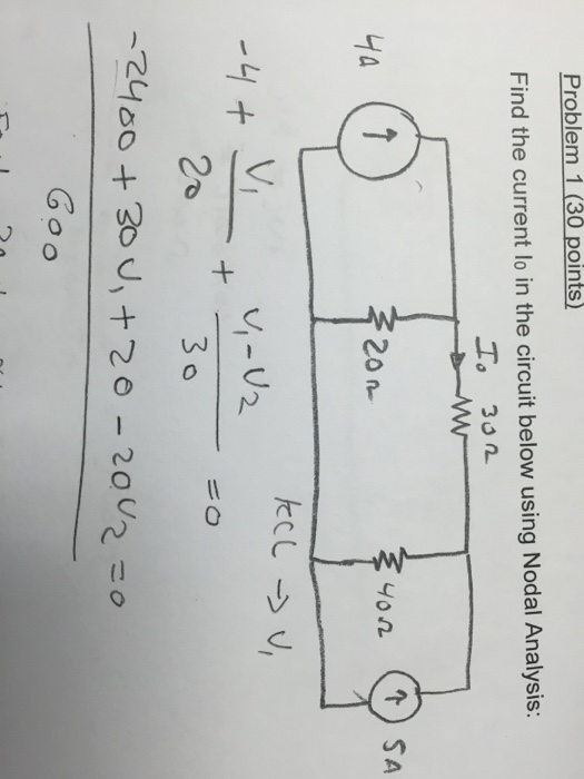 Solved Find the current I_0 in the circuit below using Nodal | Chegg.com