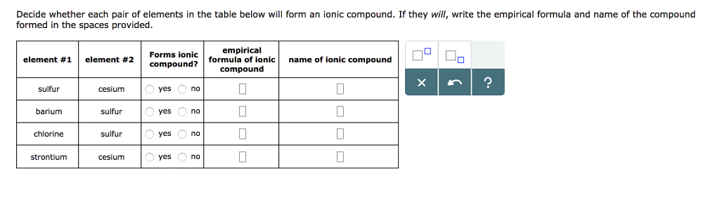 Solved Decide Whether Each Pair Of Elements In The Table Chegg