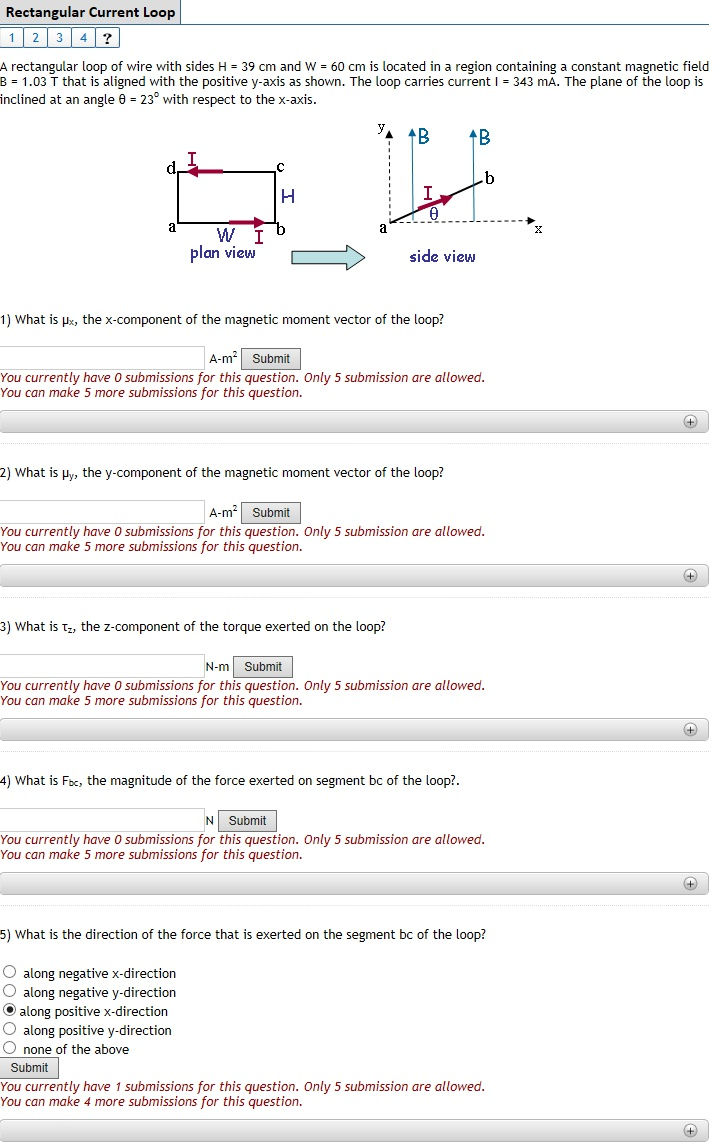 Solved Rectangular Current Loop A rectangular loop of wire | Chegg.com